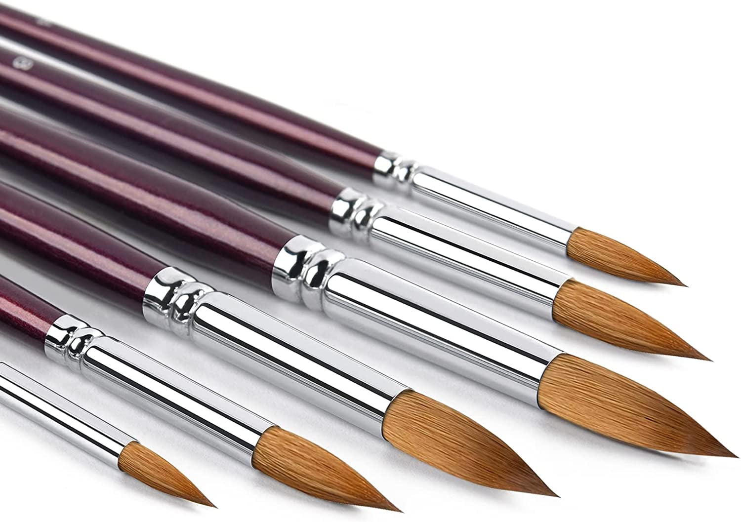 Kolinsky Watercolor Brush Set Pure Kolinsky Sable Hair Pointed Round ...
