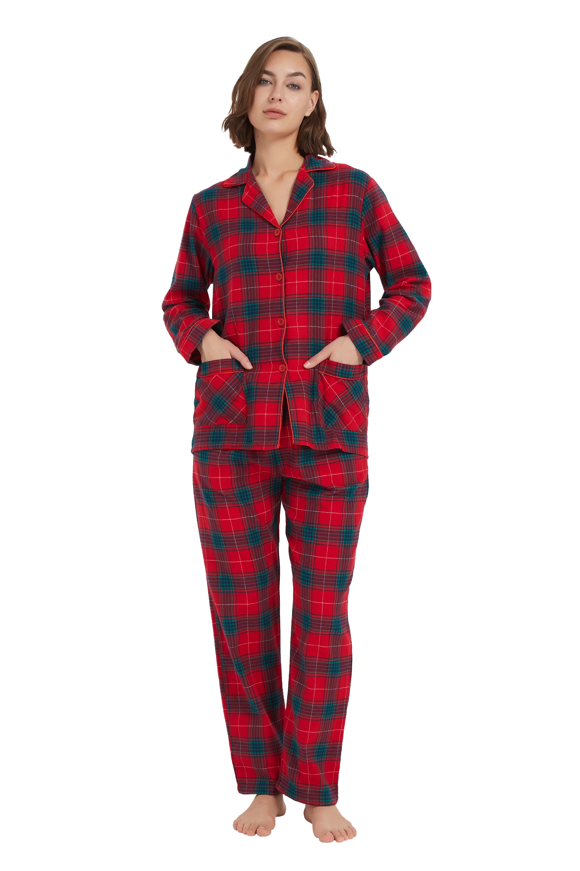 Kolipajam Couples Matching Pajamas Set 100% Cotton Flannel Pajamas for ...