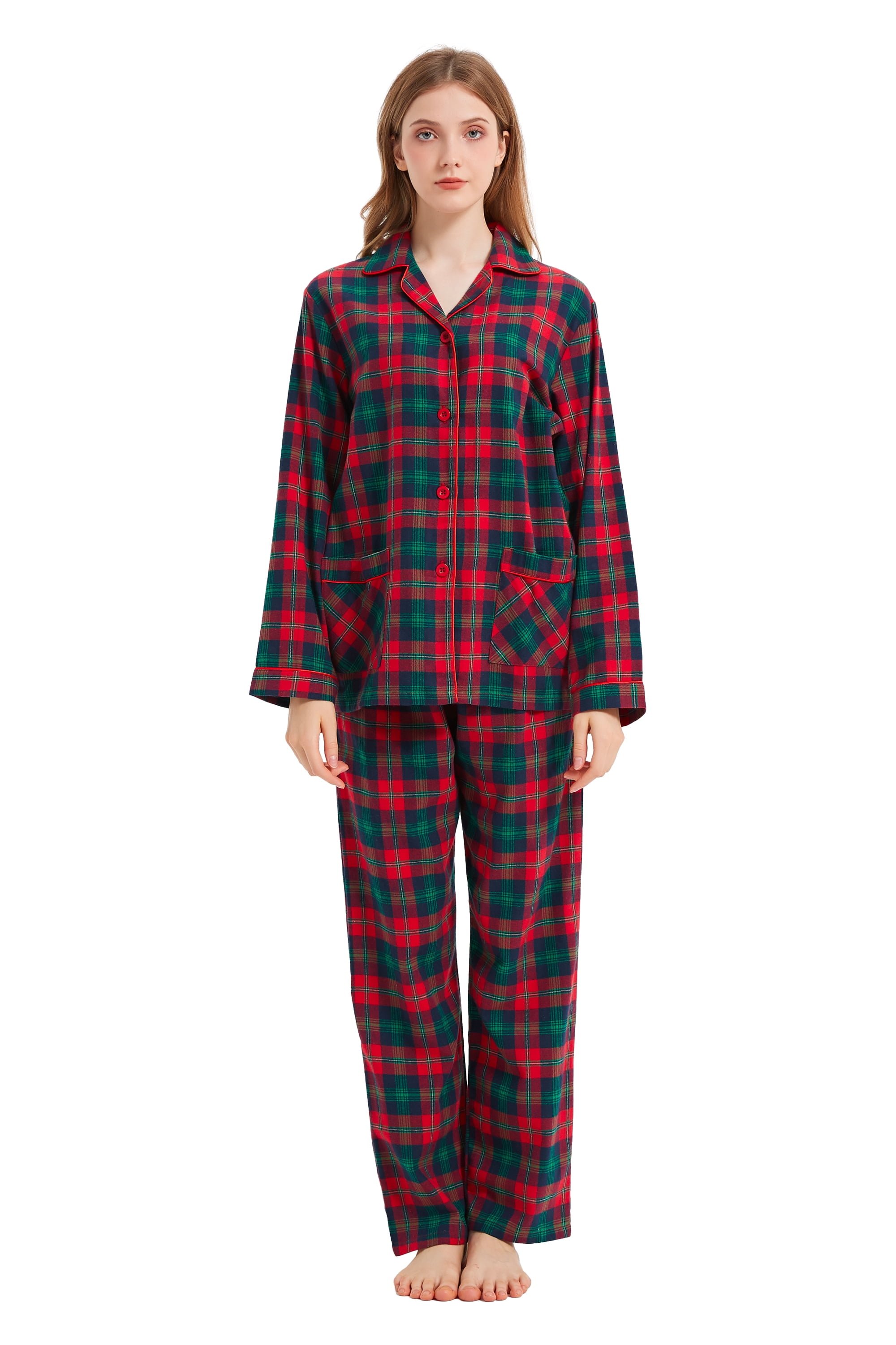Kolipajam Couples Matching Pajamas Set 100% Cotton Flannel Pajamas for ...