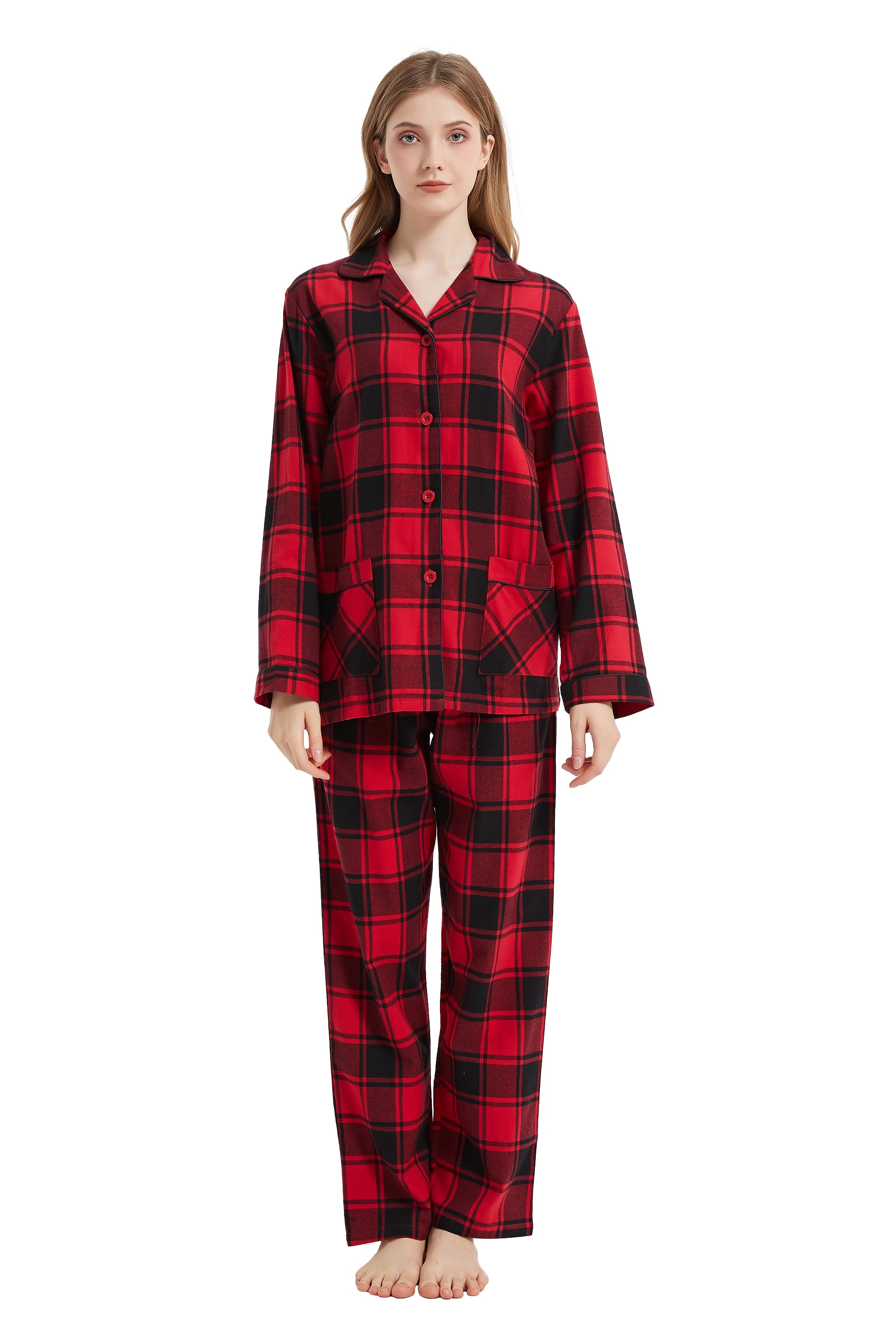 Kolipajam Couples Matching Pajamas Set 100% Cotton Flannel Pajamas for ...