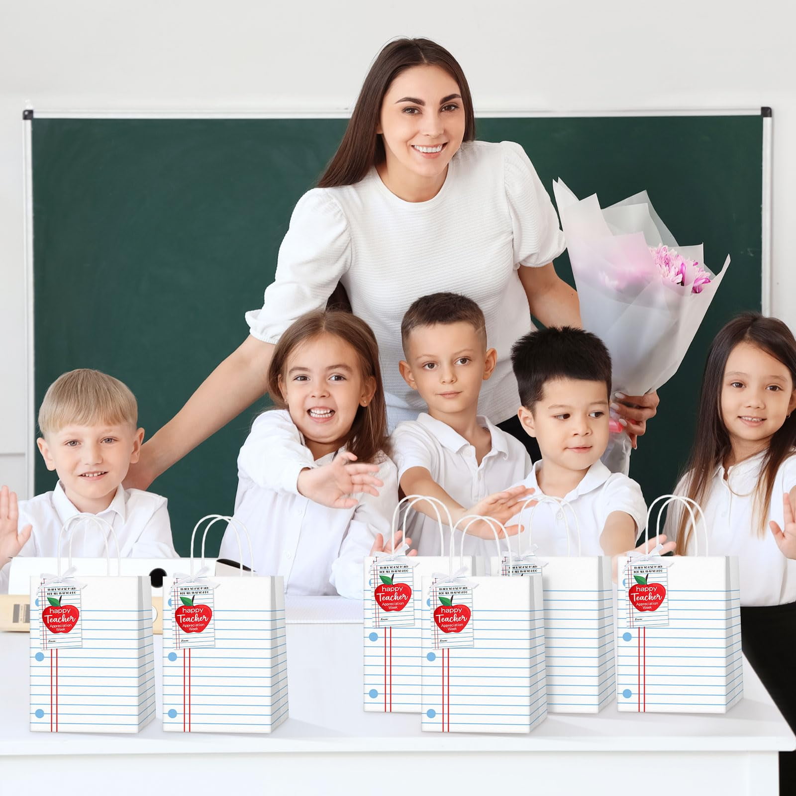 Kolldenn 24 Sets Teacher Appreciation Gift Bags H2FSDwith Tissue Paper ...