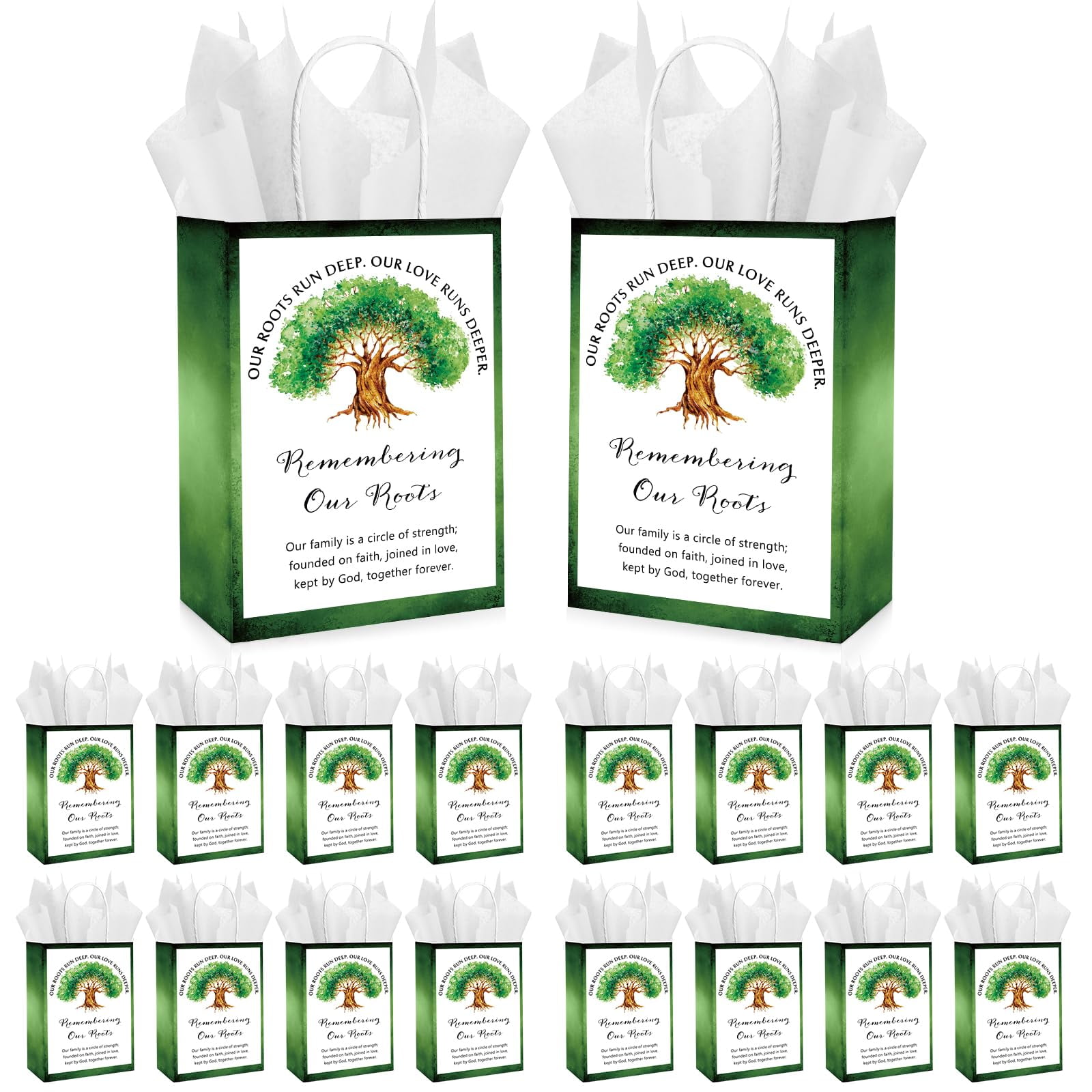 Kolldenn 25 Sets Family KEF16 Reunion Party Favor Bags with Handles ...