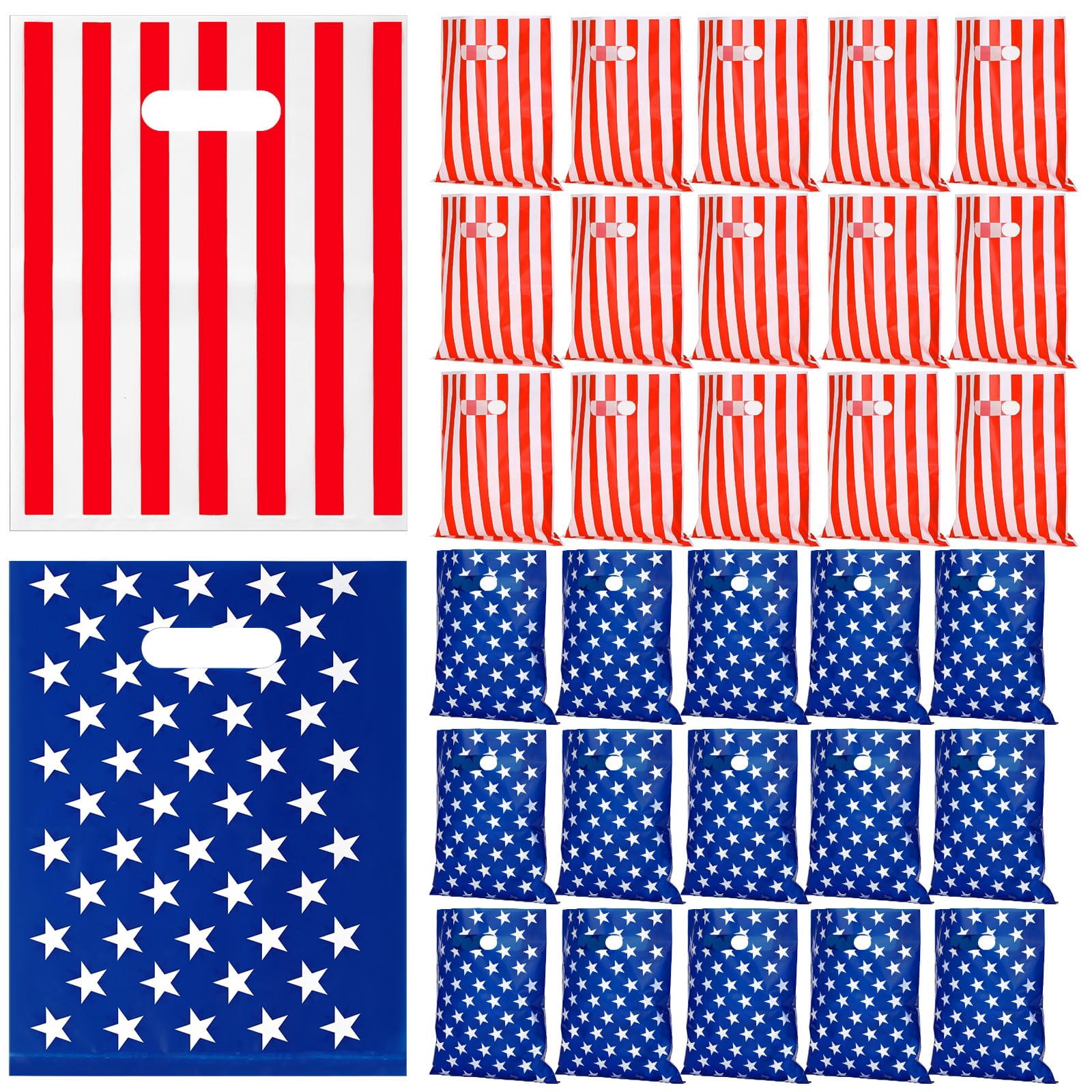 Kolldenn 50 PiecesITSC 4th of July Party Favor Gift 8 x 10 Inch Plastic ...