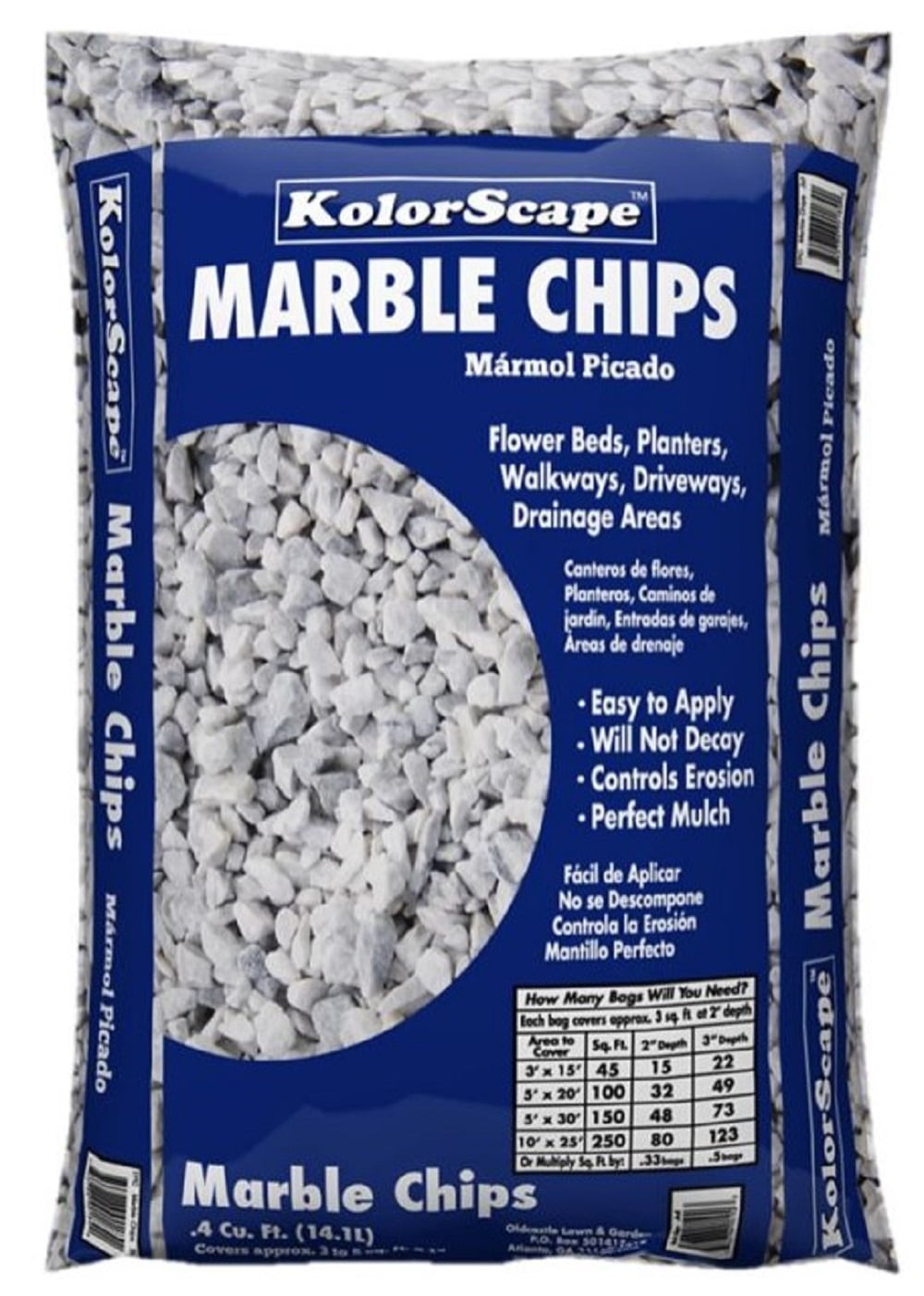 Kolor Scape 40200460 Marble Chips 0.4 cu. ft. Rectangle - Walmart.com