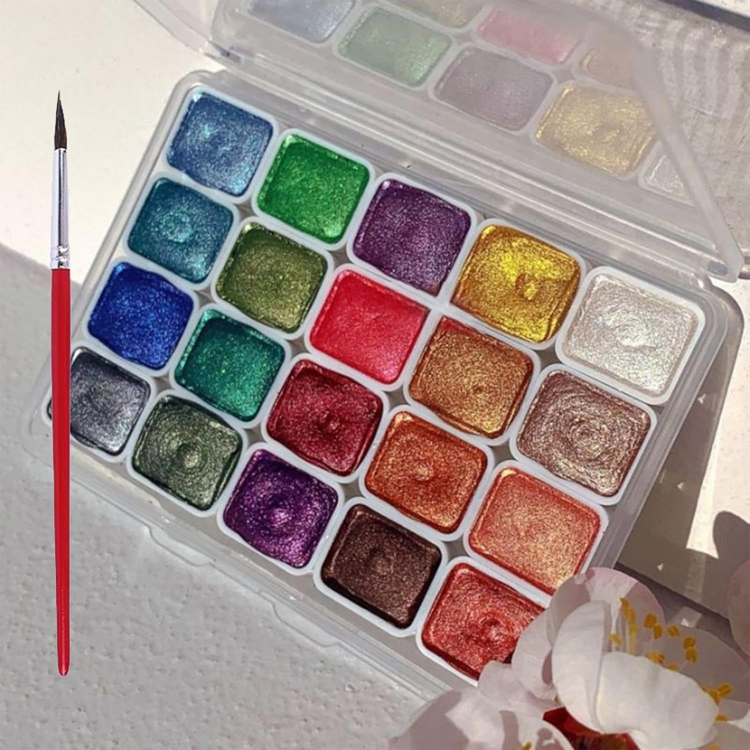Kolorful - Powder Mineral Pearl Pigment Art Watercolor, 20 Colors ...