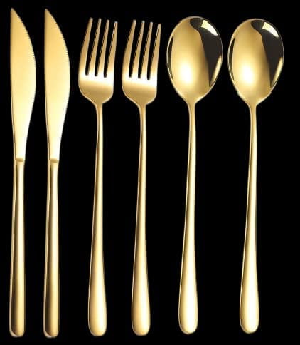 Kolorful Stainless Steel Gold Plated Spoon Set HeavyDuty Stainless ...