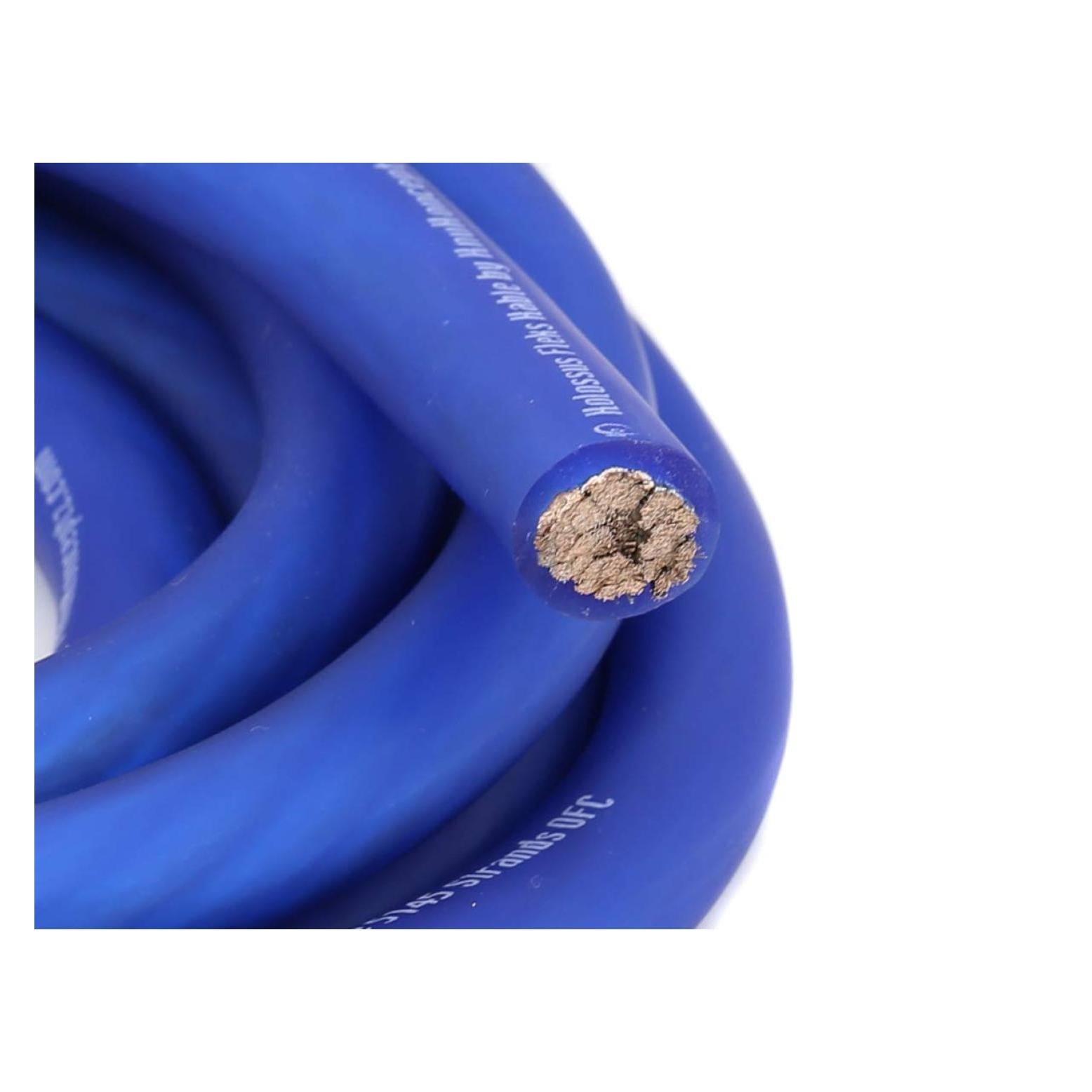 Kolossus Flex Kable OFC 0 Gauge Power Wire Copper Cable Blue (10 ft) 1/ ...