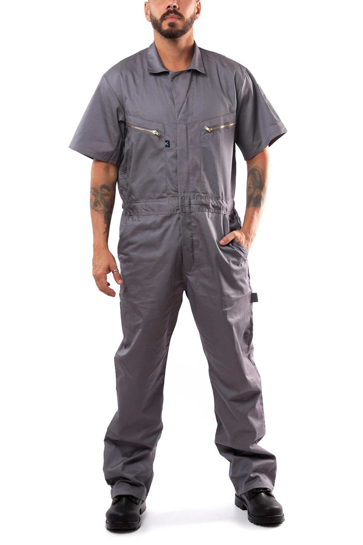Kolossus Pro-Utility Cotton Blend Short Sleeve Coverall with Zip-Front ...
