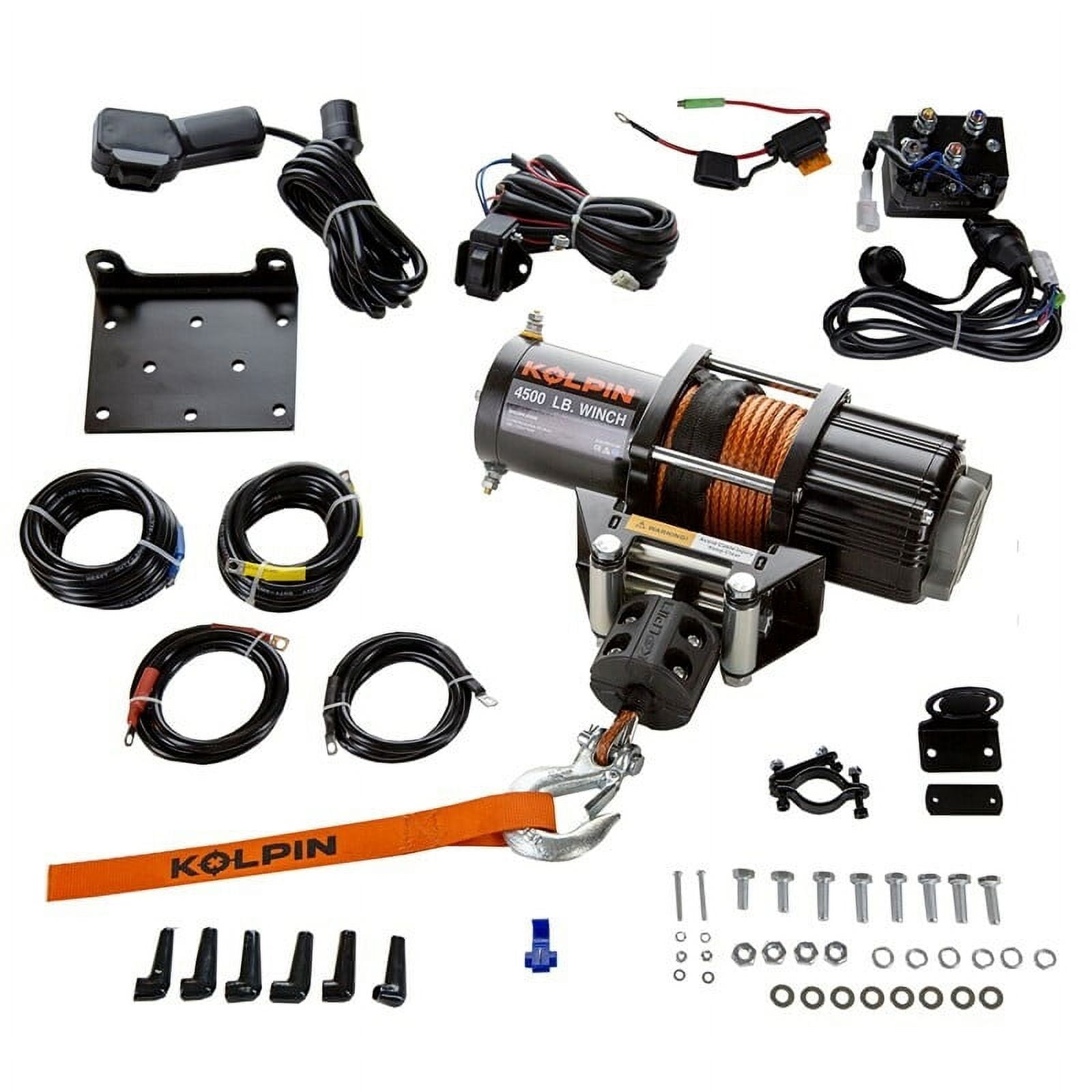 Kolpin 26-1050 Synthetic Quick Mount Winch - 4500lbs. - Walmart.com