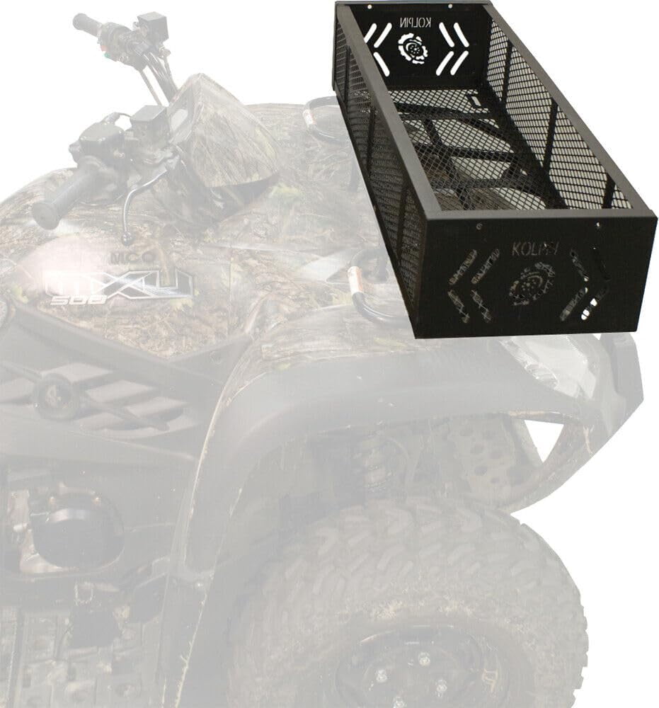 Kolpin ATV/UTV Black Steel Front Gear Storage Basket (53360) - Walmart.com