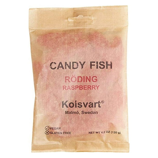 Kolsvart Swedish Fish Candy - Raspberry (Röding) 4.2 Ounce - Walmart.com