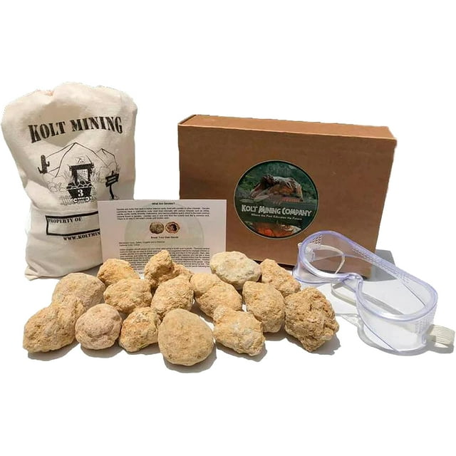 Kolt Mining Geode Kit – 15 Moroccan Geodes (2-2.5 inches Each) - Break ...
