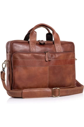 Leather Bag With Trolley Sleeve