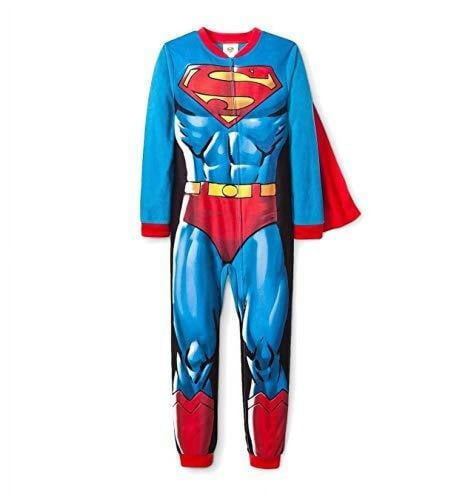 Komar Kids Boy's Superman Caped Costume Fleece Pajama Sleeper (Medium 8 ...