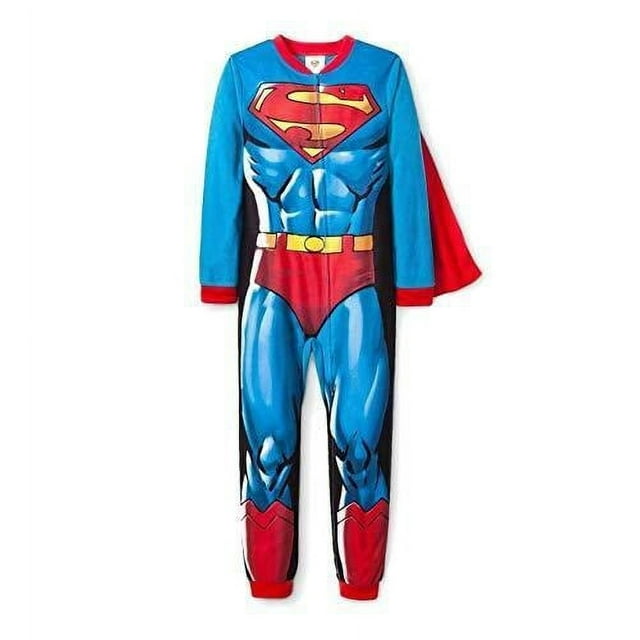 Komar Kids Boy's Superman Caped Costume Fleece Pajama Sleeper (Medium 8 ...