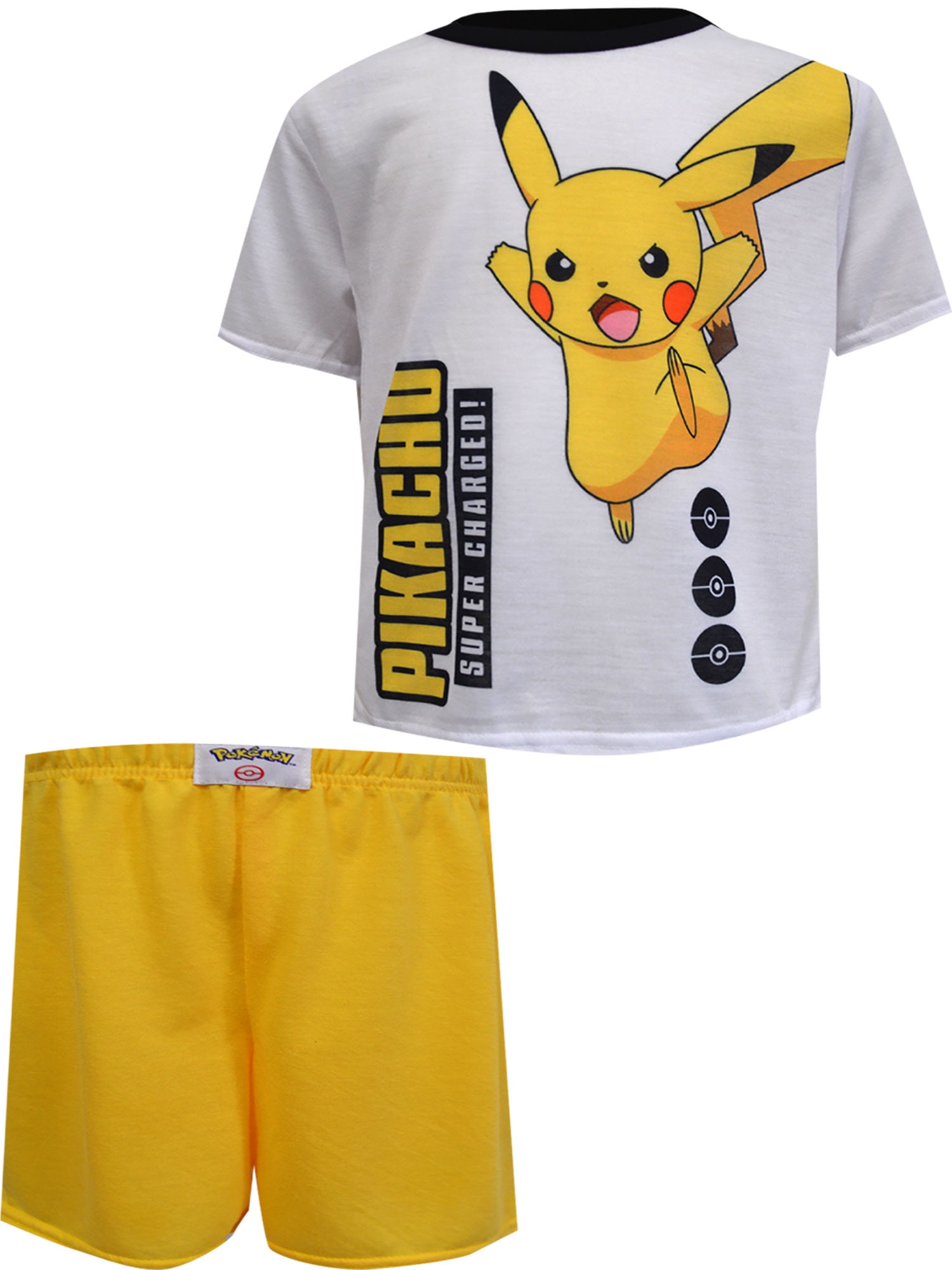 Komar Kids Boys Pokemon Pikachu Super Charged Summer Pajamas (6 ...