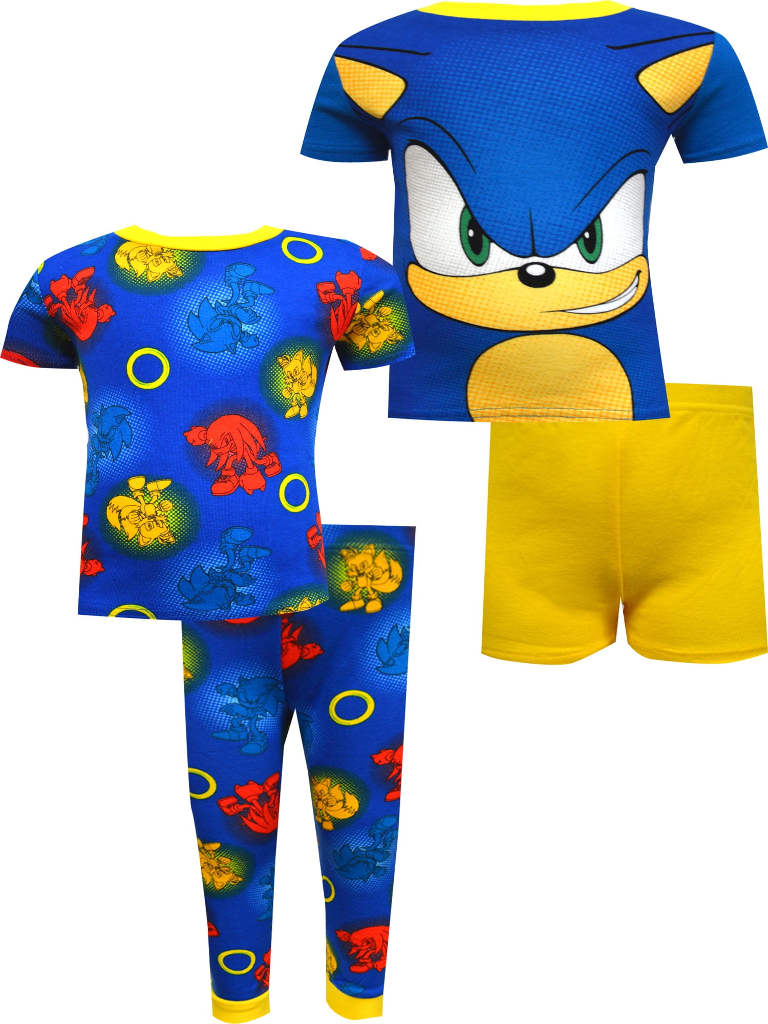 Komar Kids Boys Sonic the Hedgehog Blue Cotton 4 Piece Toddler Pajamas ...