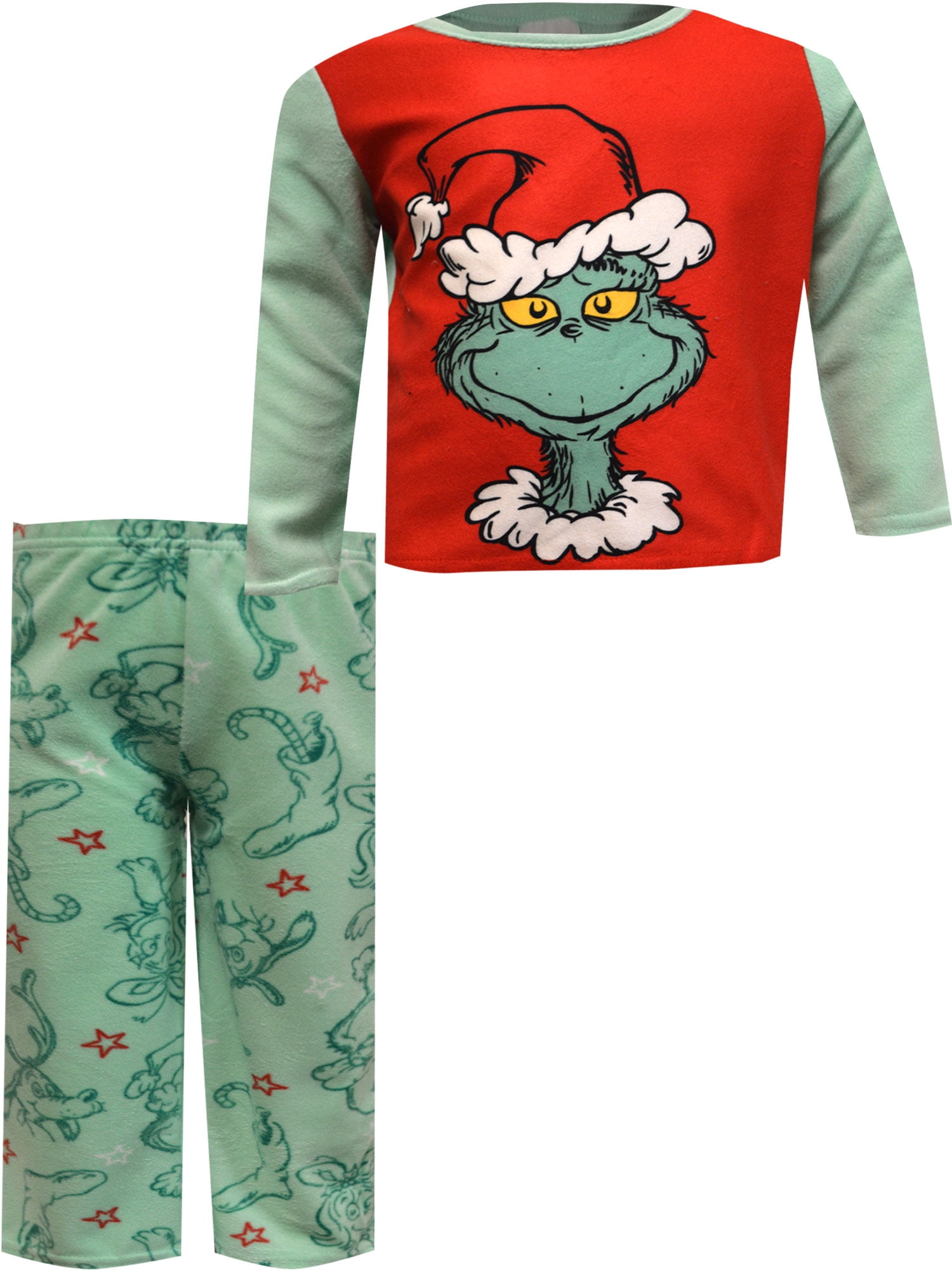 Komar Kids Girls Dr. Seuss The Grinch Happiest Grinch Fleece Pajamas ...