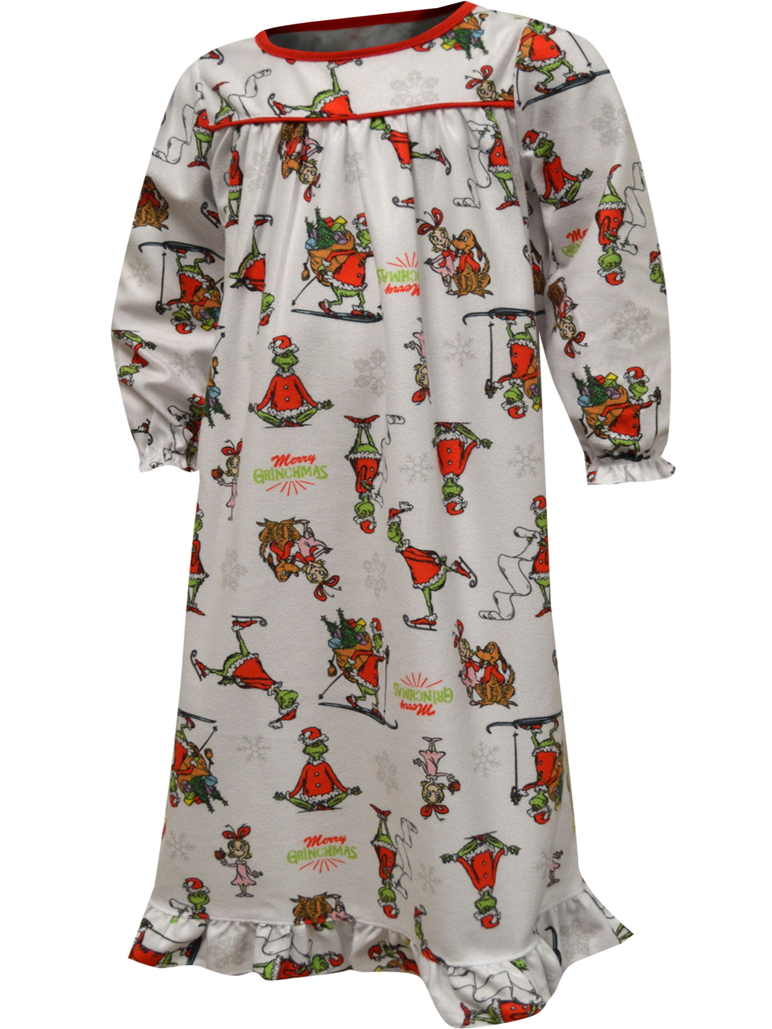 Komar Kids Girls Dr. Seuss The Grinch Traditional Girls Flannel ...