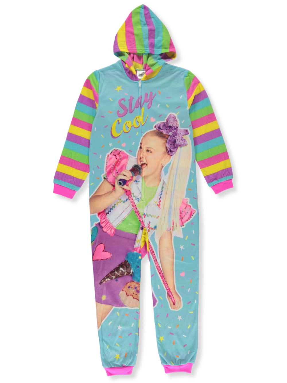 JoJo Siwa Girls Stay Cool Onesie Blanket Sleeper, Size 7/8 - Walmart.com