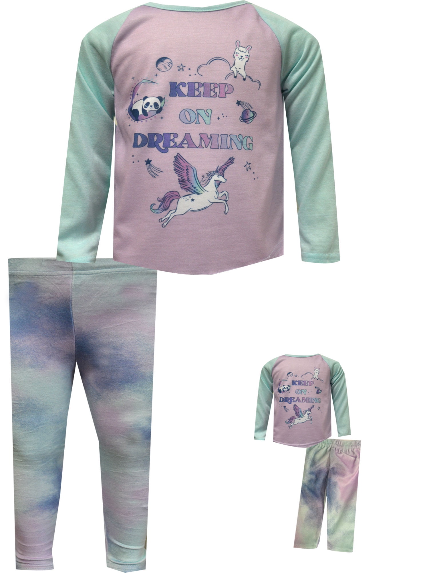 Komar Kids Girls Keep on Dreaming Panda Llama Pegasus Pajama with ...