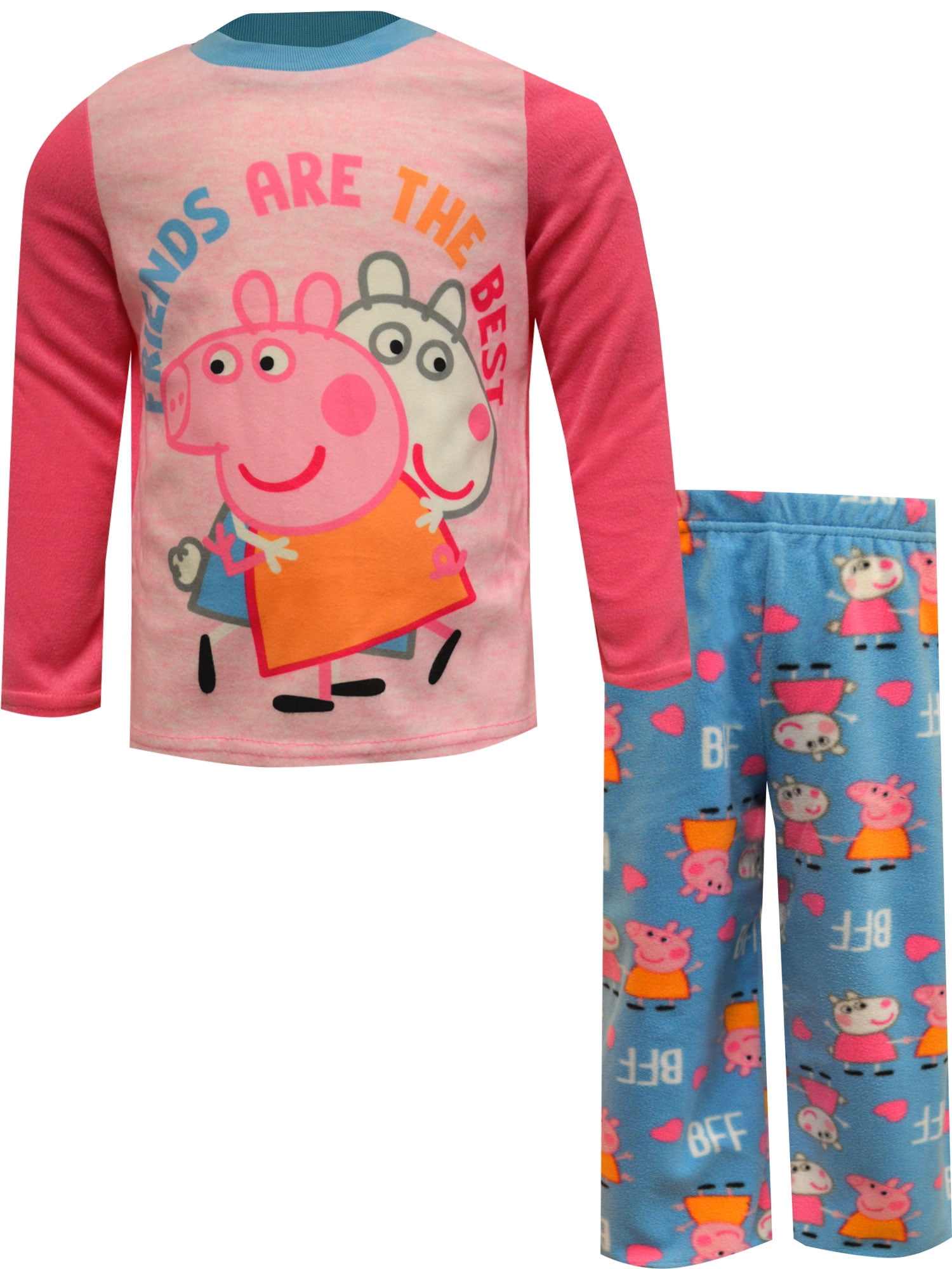 Komar Kids Peppa Pig Friends Best Fleece Pajamas, Toddler Girls Night ...