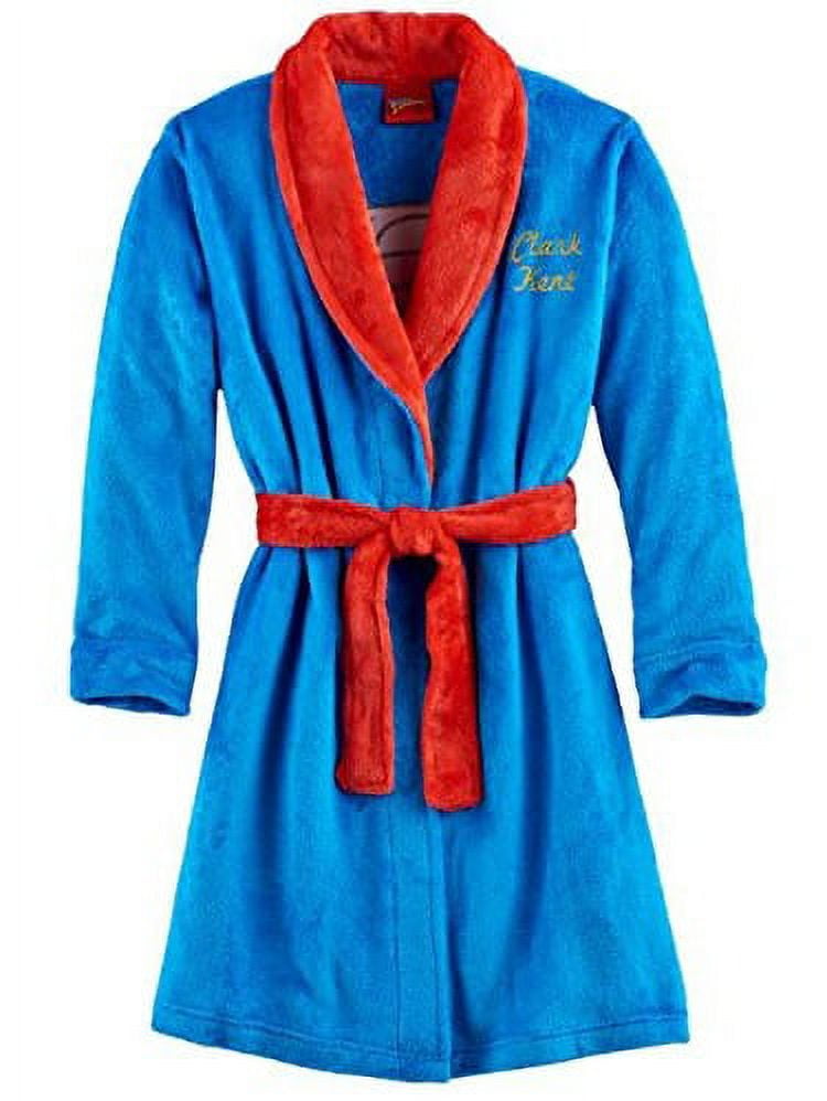 Komar Kids Superman Boys Fleece Bathrobe Robe (Large / 10-12, Blue ...