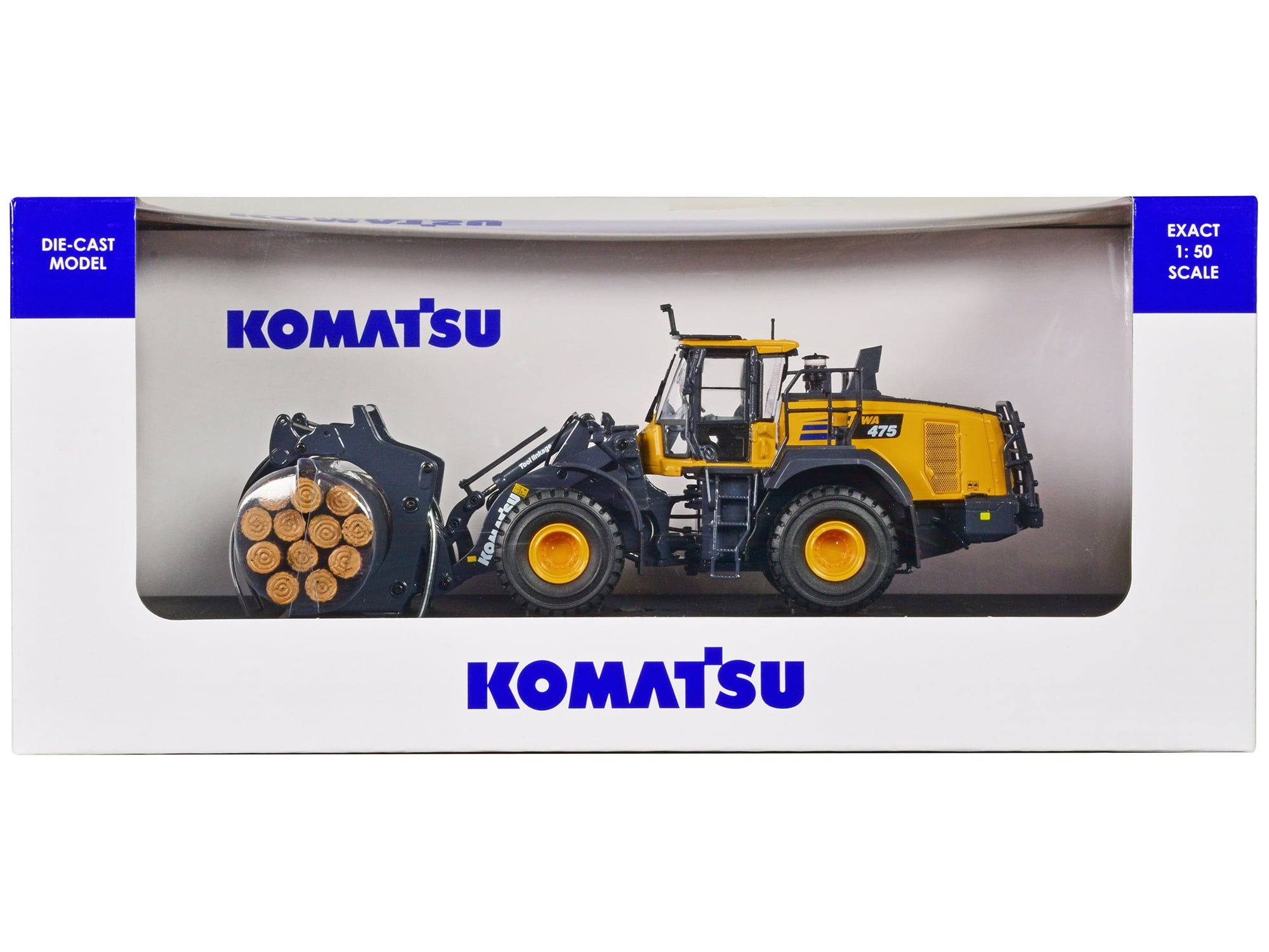 Komatsu WA475-10 Wheel Loader Yellow with Log Grapple and Komatsu WA475-10 Wheel Loader Yellow with Log Grapple and