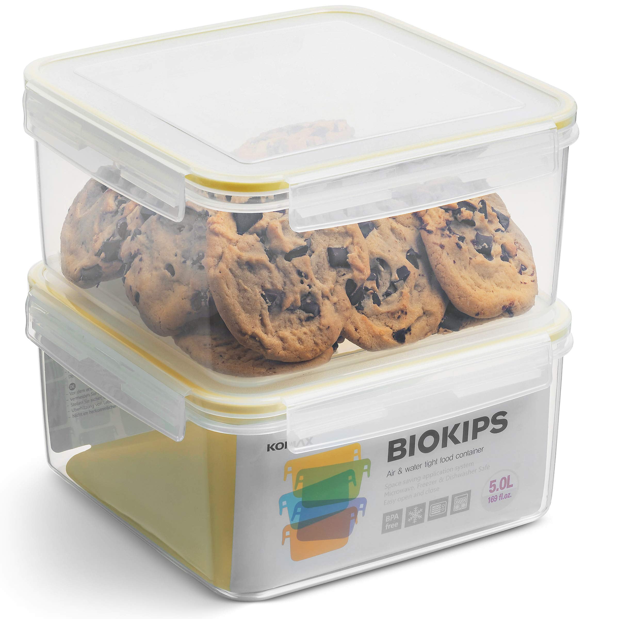 Komax Biokips Large Food Storage Container (169 oz.) Airtight Cookie ...