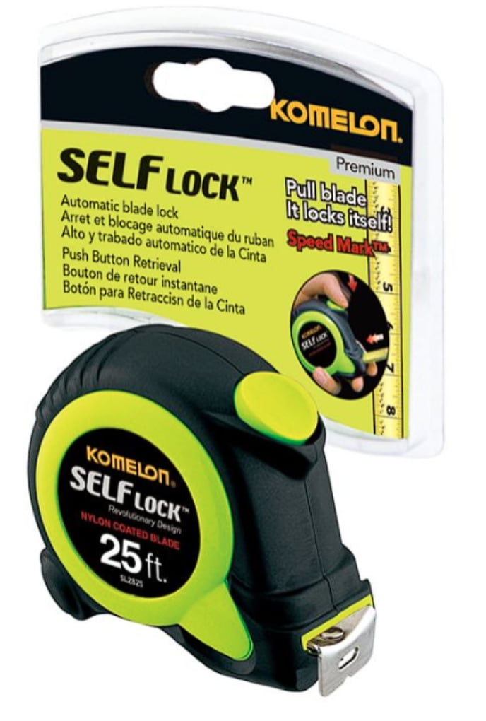 Komelon SL2825T 25 ft. Self Lock Series Tape Measure - Walmart.com