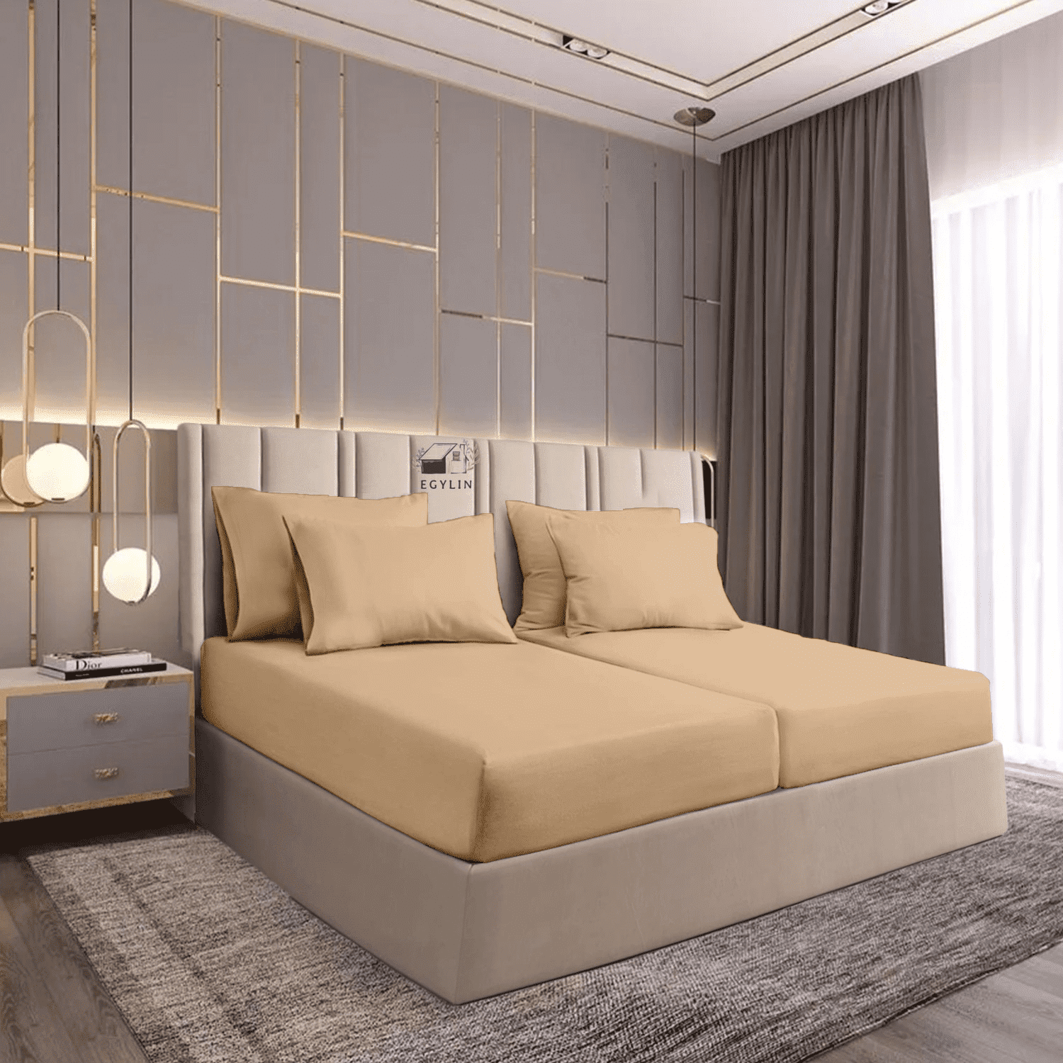 Komfit 800 TC Egyptian Cotton 5 Pieces Split Sheets Sets for Adjustable ...