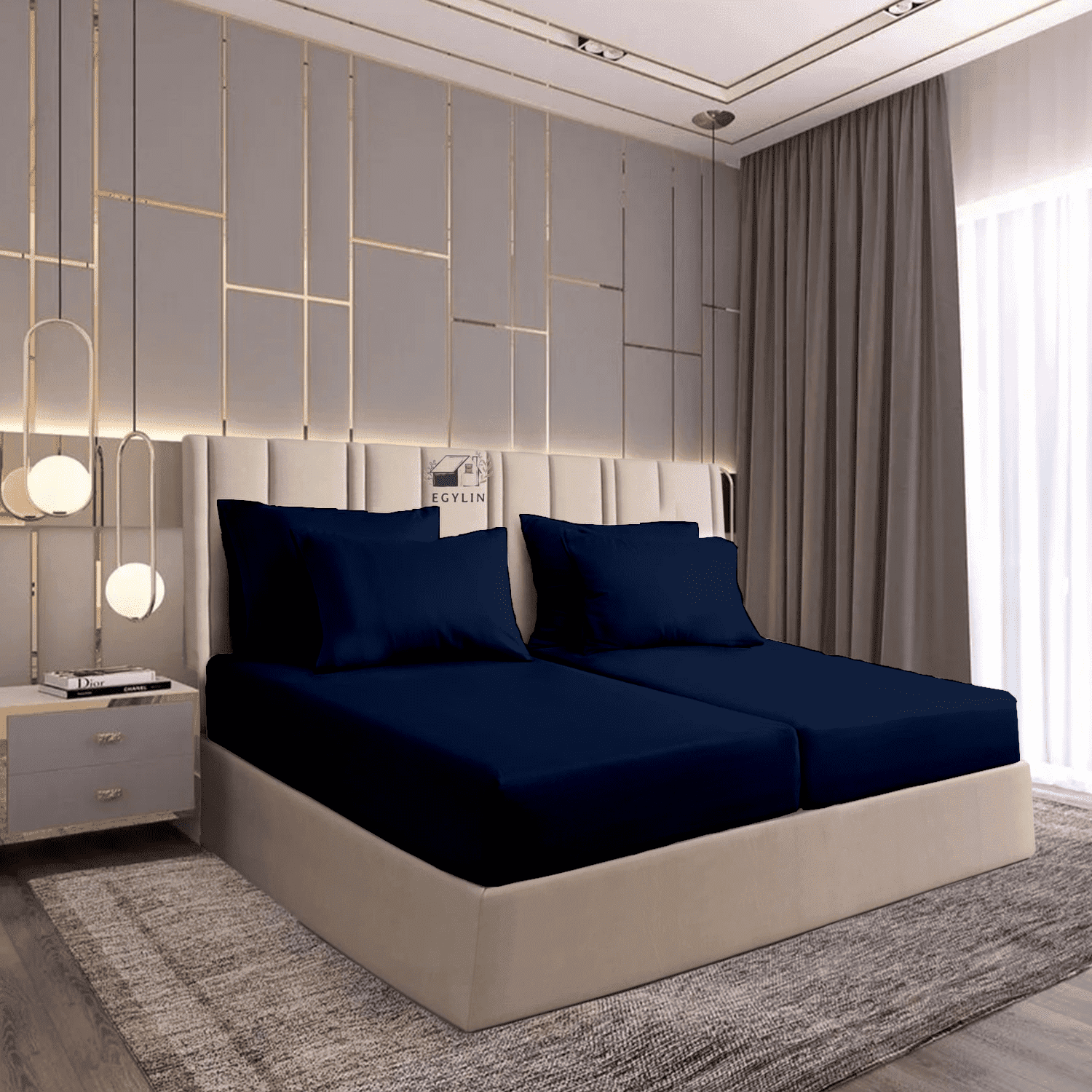 Komfit 800 TC Egyptian Cotton 5 Pieces Split Sheets Sets for Adjustable beds Sheet Fits Upto 12 ...