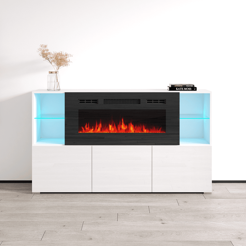 Komi 03 Electric Fireplace Modern 63" Sideboard - Walmart.com