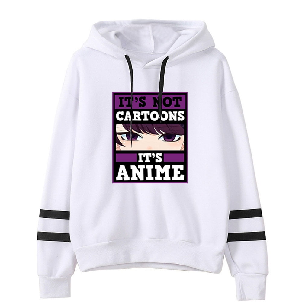 Komi Can't Communicate It's Not Cartoons It's Anime Hooded Longsleeve ...
