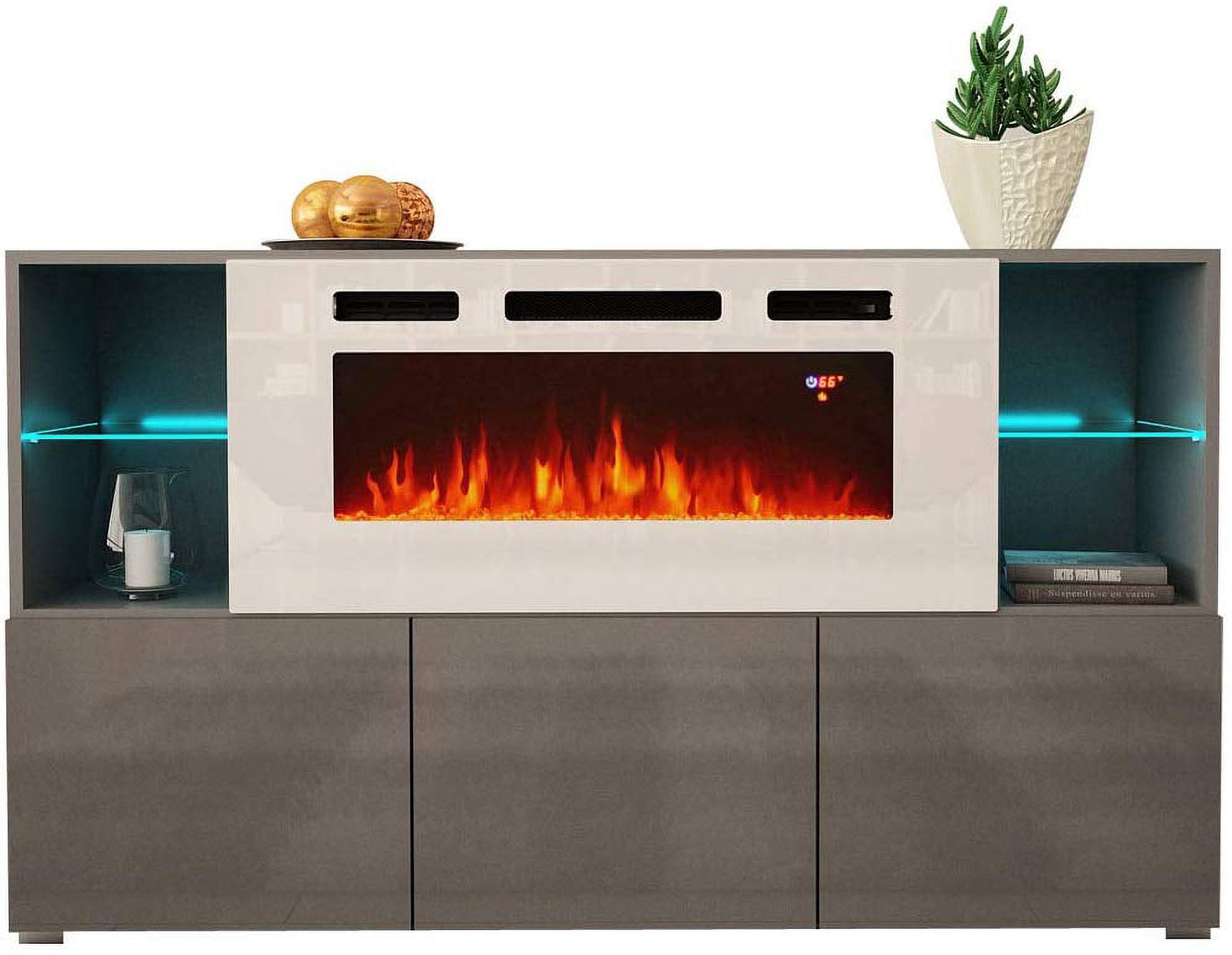 Komi WH03 Electric Fireplace Modern 63" Sideboard - Walmart.com