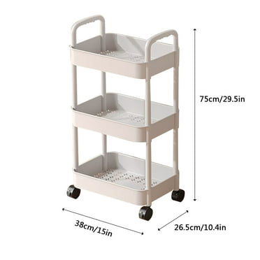 SOYO Slimline 3-Tier Rolling Cart, Mobile Shelving for Kitchen ...