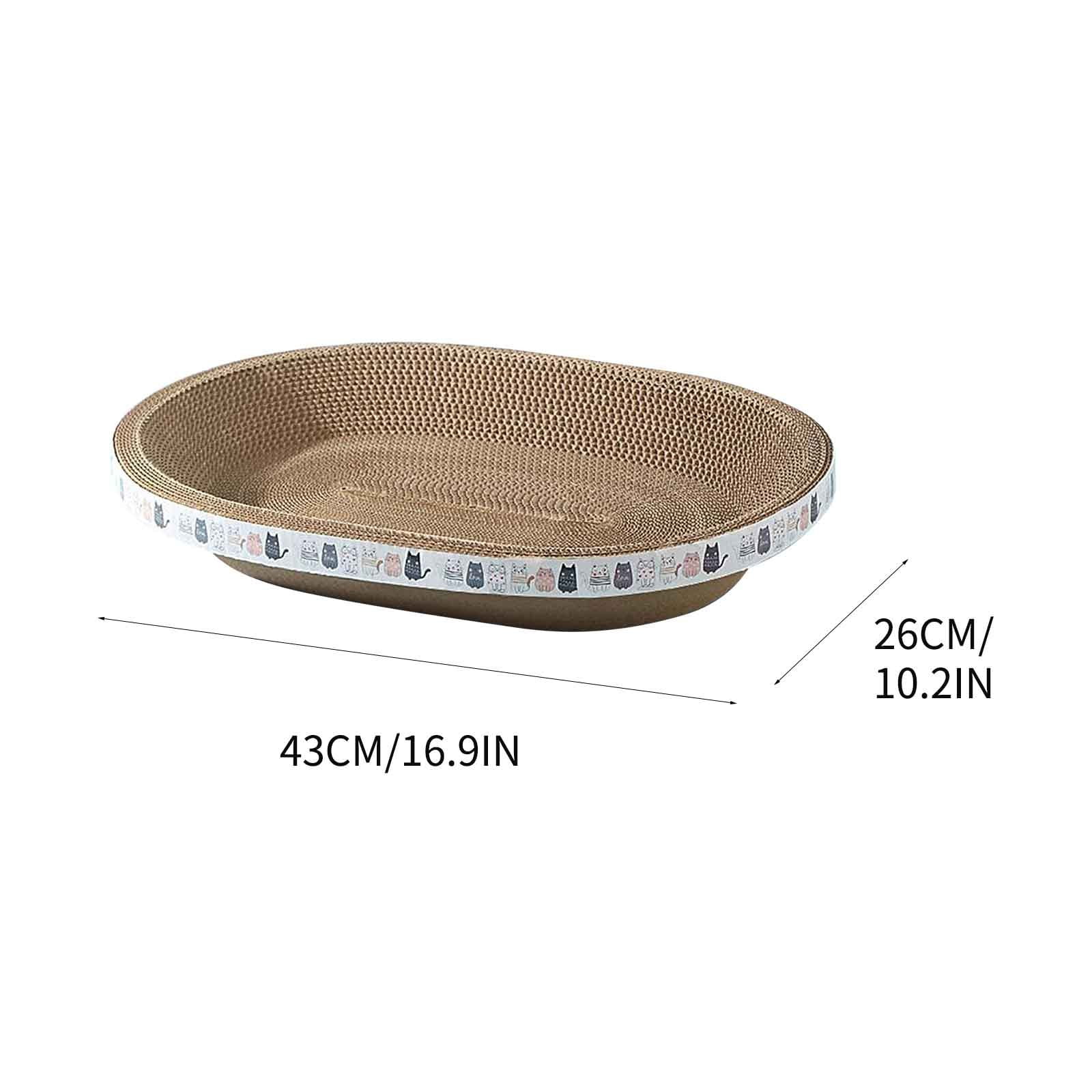Komiseup Cat Scratcher Bowl, Corrugated Scratch Pad Oval Shape Cat ...