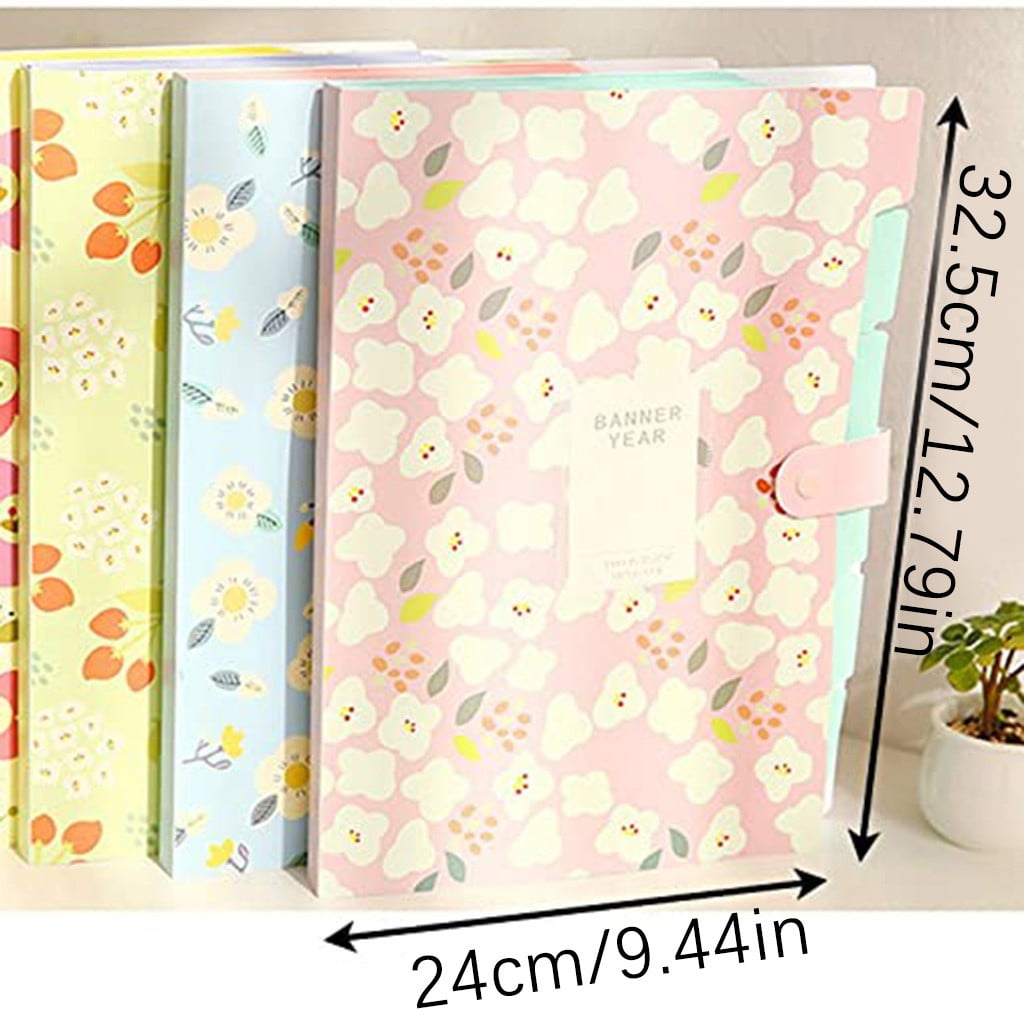 Komiseup Expanding File Folder with 6 Pockets, Floral Accordion File ...
