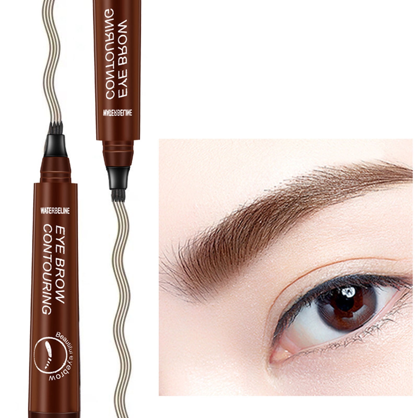 Komiseup Eyebrow Pencil, 4 Tip Microblading Eyebrow Pen Waterproof Brow ...