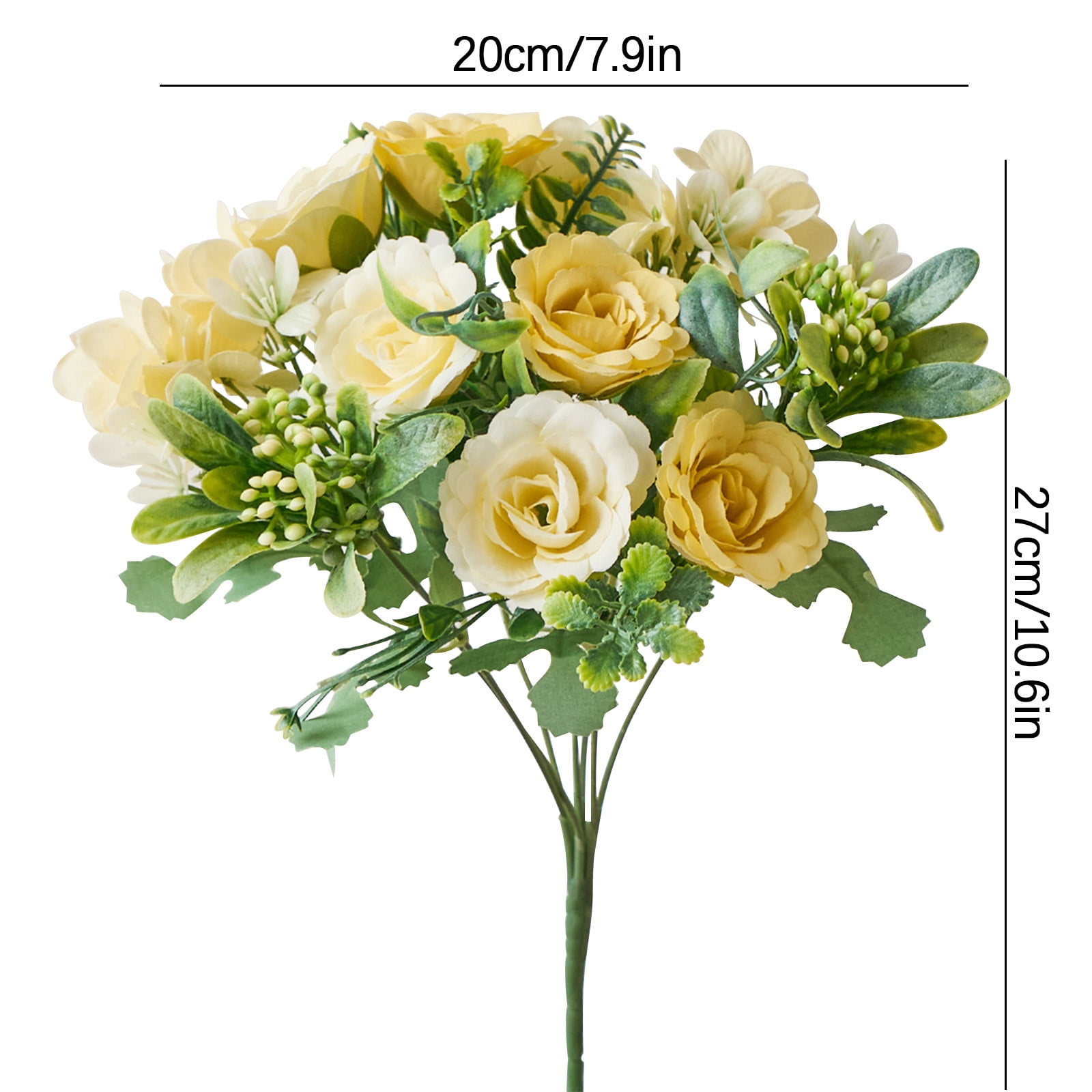 Komiseup Flower Bouquets Fake Artificial Silk Flowers Bulk for Vase ...