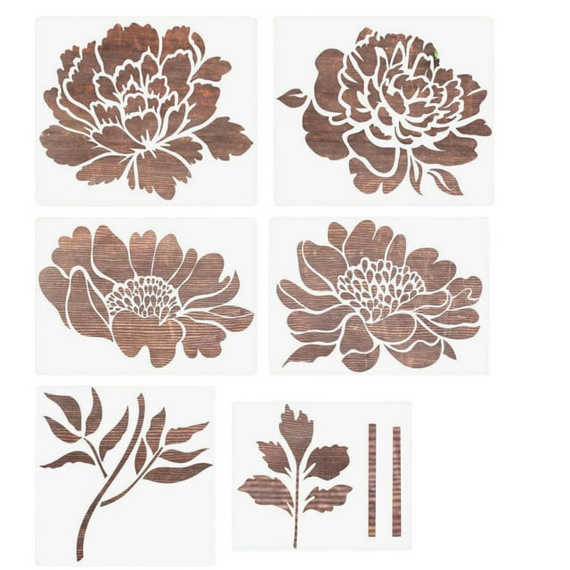 Komiseup Large Flower Stencils for Wood - Stencils for Painting on ...