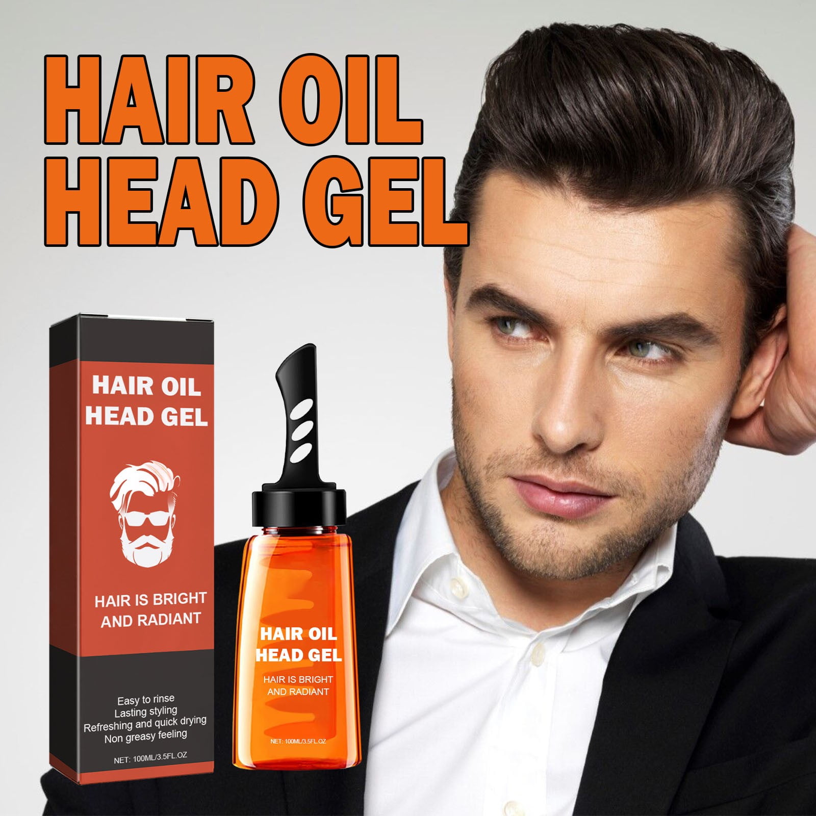 Komiseup Men Hair Gel With Comb 2 In 1 Men Hair Styling Gel With Comb Long Lasting Fluffy Men