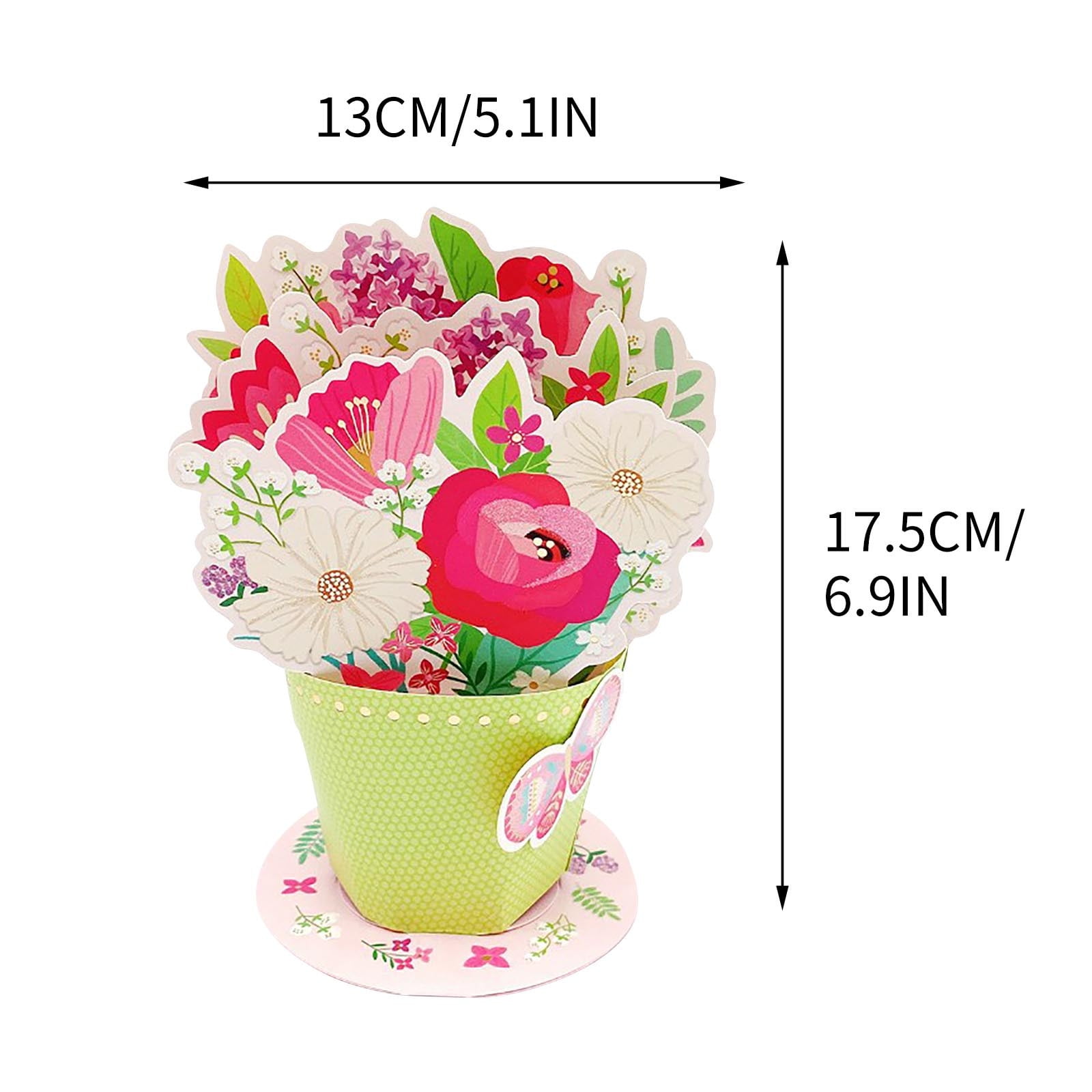 Komiseup Mothers Day Card Pop Up, Mother's Day, 3D Flower Greeting Card ...