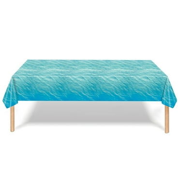 Ocean Waves Plastic Tablecloth Blue Water Print Table Cover Ocean ...
