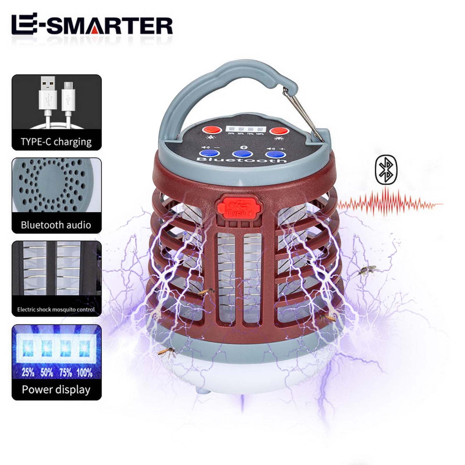 Komiseup Rechargeable Bug Zapper Outdoor and Indoor Bluetooth Speaker ...