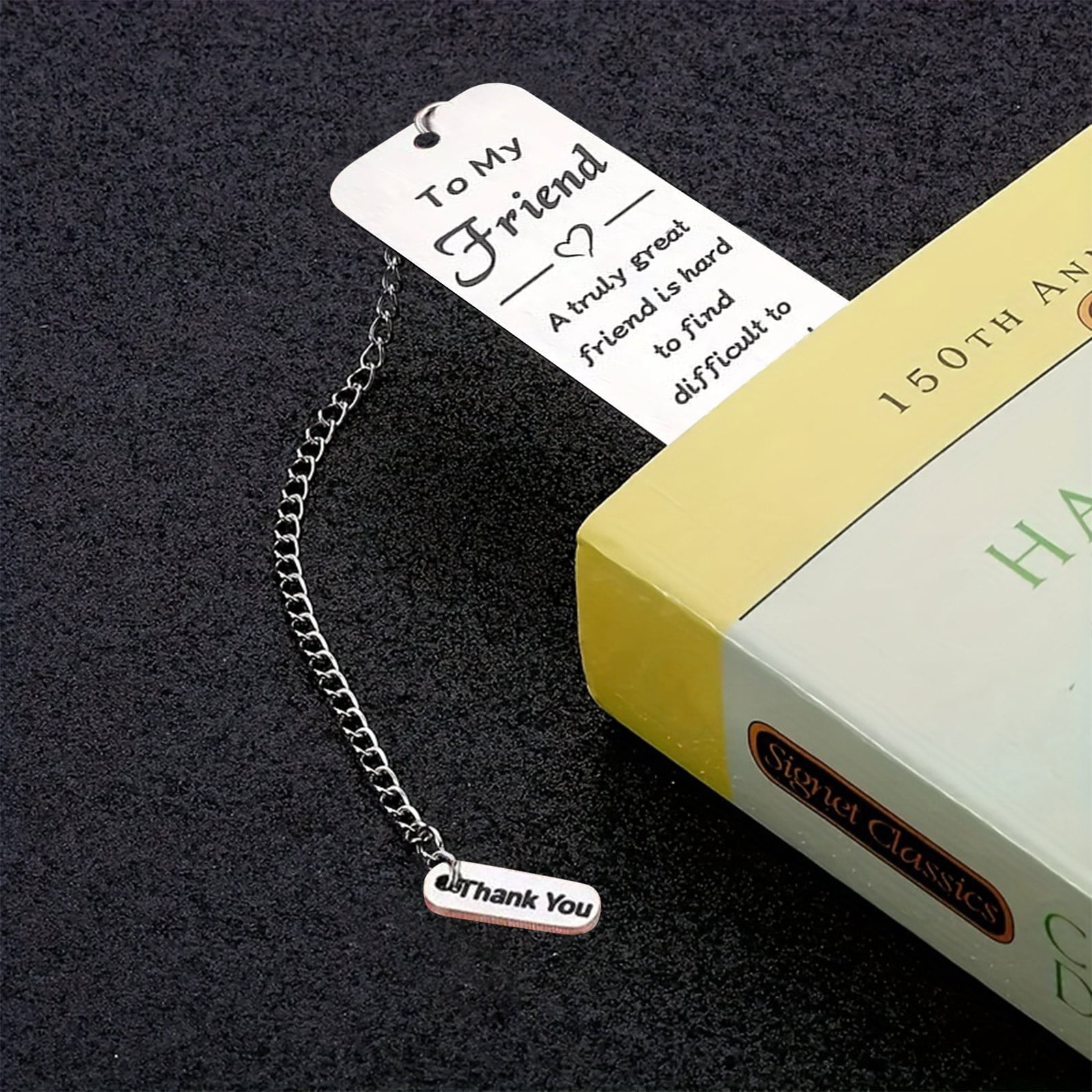 Komiseup Stainless Steel Bookmarks with Chain, Inspirational Bookmarks ...