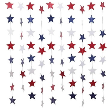 Patriotism Bunting Banners Red Blue Star Pre Assembled 4th Of July ...