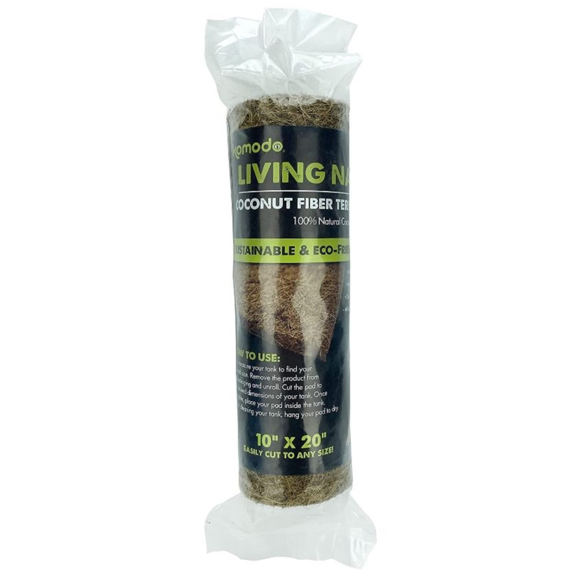 Komodo Coconut Fiber Reusable Terrarium Liner for Reptiles, 10 x 20 ...