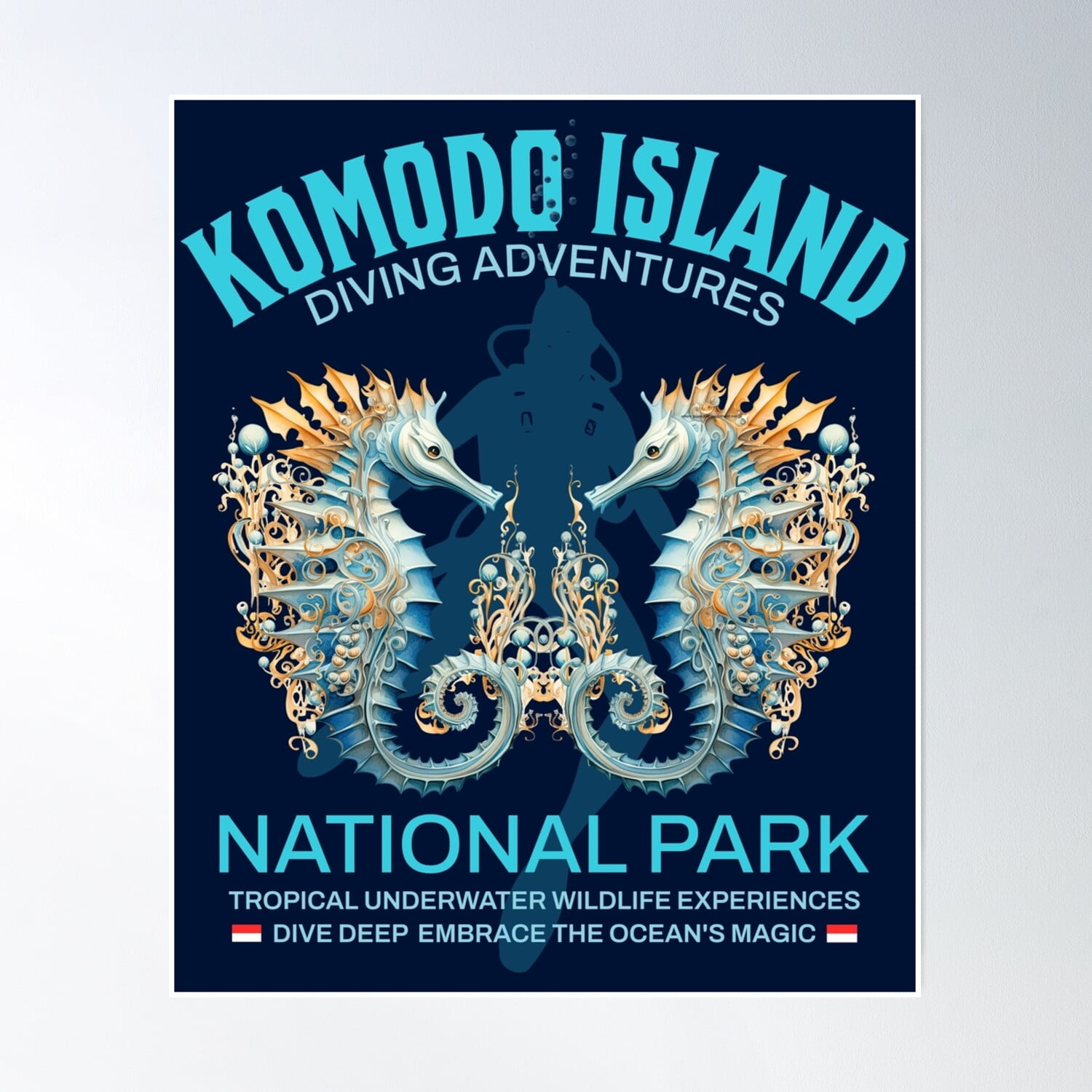 Komodo Deep Dive - Oceans Magic Poster Wall Art, Modern Wall Decor ...