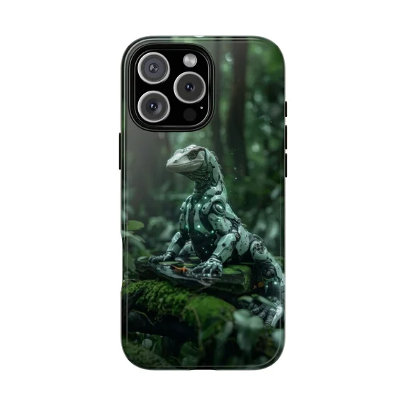 Komodo Dragon Cyborg Mecha Art Case for iPhone 17 11 12 13 14 15 16 Pro ...